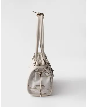 Prada Bonnie Medium Printed Linen And Leather Handbag