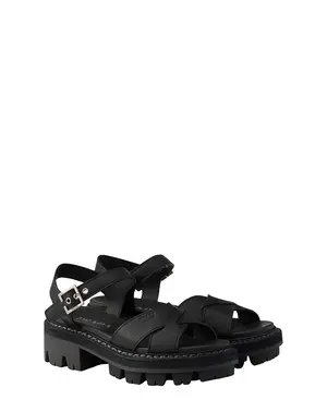 Prada Leather Sandals - Black