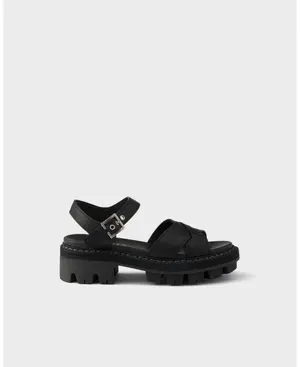Prada Leather Sandals - Black