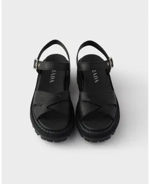 Prada Leather Sandals - Black
