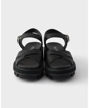 Prada Leather Sandals - Black