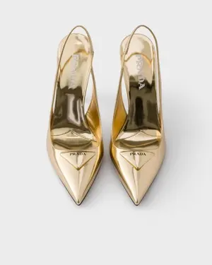 Prada Metallic Leather Slingback Pumps