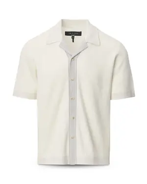 Rag & Bone Harvey Blocked Camp Collar Shirt - Chalk