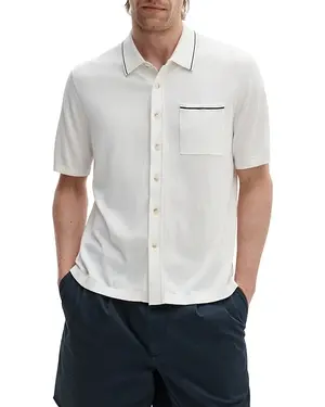 Rag & Bone Conrad Silk Blend Shirt - Chalk