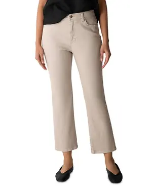Eileen Fisher High Rise Kick Flare Ankle Jeans - Wheat