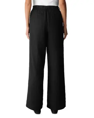Eileen Fisher High-rise Wide-leg Linen Pants - Black