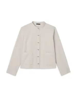 Eileen Fisher Mandarin Collar Jacket - Chalk