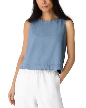 Eileen Fisher Round Neck Sleeveless Top - Light