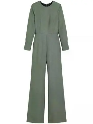 AMI Paris Long-sleeve Crepe Jumpsuit - Grey