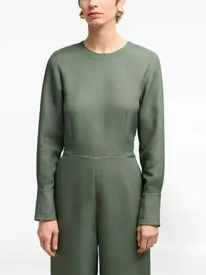AMI Paris Long-sleeve Crepe Jumpsuit