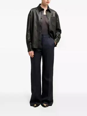 AMI Paris De Coeur Leather Shirt Jacket