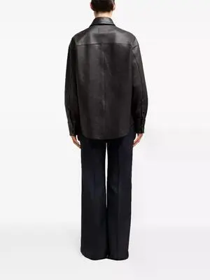 AMI Paris De Coeur Leather Shirt Jacket