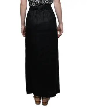 POINT Linen Sheath Skirt - Black