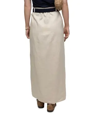 POINT Linen Sheath Skirt - Ecru