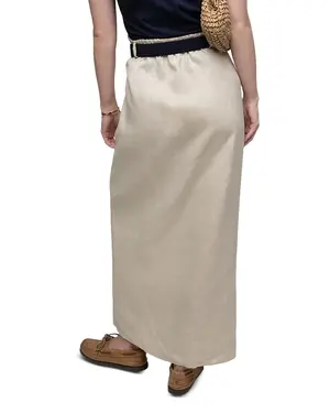 POINT Linen Sheath Skirt - Ecru