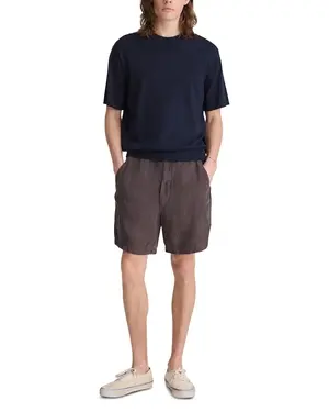 Madewell Regular Fit Linen 6.5" Pull On Shorts - Chocolate