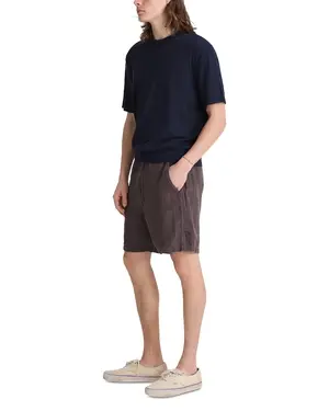 Madewell Regular Fit Linen 6.5" Pull On Shorts - Chocolate