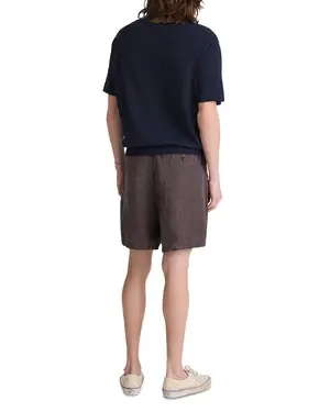 Madewell Regular Fit Linen 6.5" Pull On Shorts - Chocolate