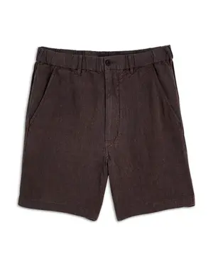 Madewell Regular Fit Linen 6.5" Pull On Shorts - Chocolate