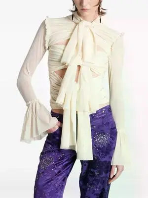 SIEDRES Cut-out Pussy-bow Top