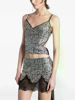 SIEDRES Sequin-embellished Backless Top