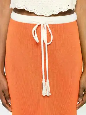 LESLIE AMON Noelle Drawstring Midi Skirt