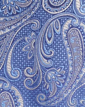 David Donahue Classic Paisley Neck Tie - Blue