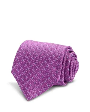 David Donahue Classic Floral Neck Tie - Berry