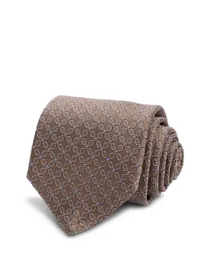 David Donahue Classic Floral Neck Tie - Cocoa