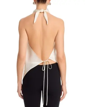 Helmut Lang Silk Tie Scarf Top - Ivory