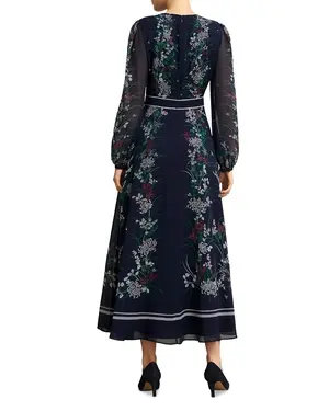 HOBBS LONDON Petite Sia Printed Silk Dress - Midnight Multi