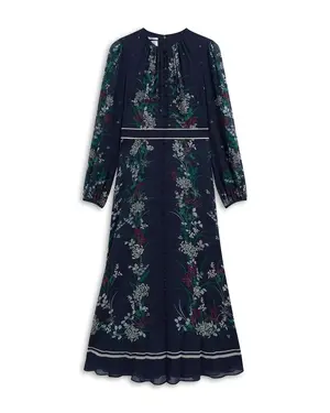 HOBBS LONDON Petite Sia Printed Silk Dress - Midnight Multi