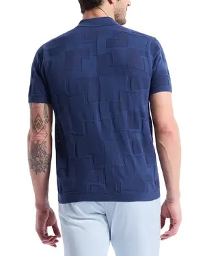 Robert Graham Short Sleeve Geometric Knit Sweater - Navy