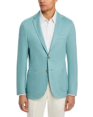 MAURIZIO BALDASSARI Wool, Linen, & Silk Jersey Unstructured Sport Coat - Pacific Blue