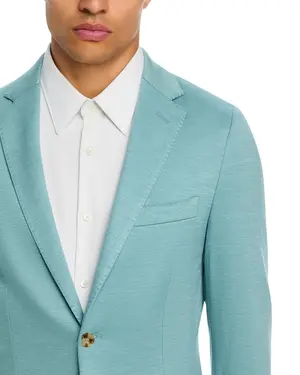 MAURIZIO BALDASSARI Wool, Linen, & Silk Jersey Unstructured Sport Coat - Pacific Blue