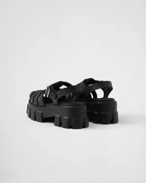 Prada Rubber Monolith Sandals - Black