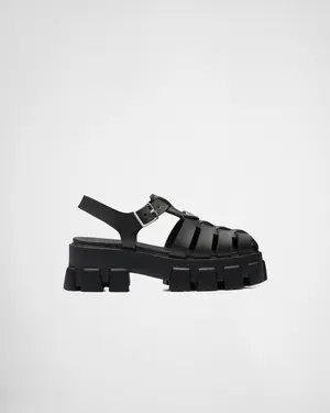 Prada Rubber Monolith Sandals - Black