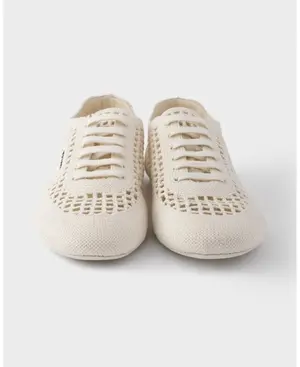 Prada Collapse Crochet Laced Sneakers - Neutral