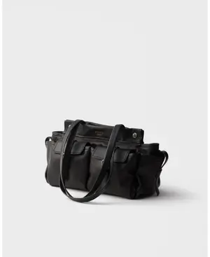 Prada Route Medium Leather Tote Bag - Black
