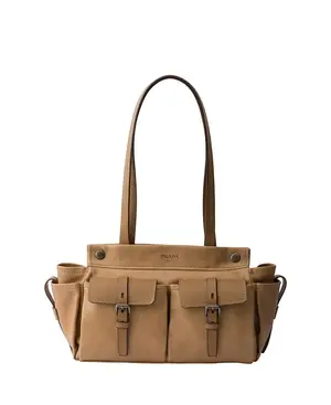 Prada Route Medium Leather Tote Bag - Neutral
