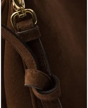 Prada Large Suede Shoulder Bag - Brown