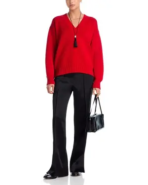 RÓHE V-neck Cotton Sweater - Red