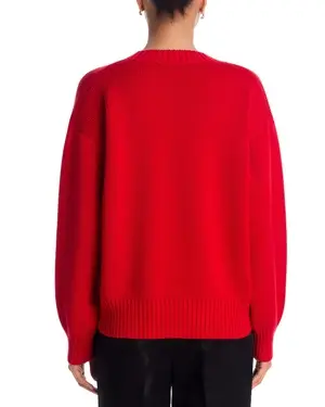 RÓHE V-neck Cotton Sweater - Red