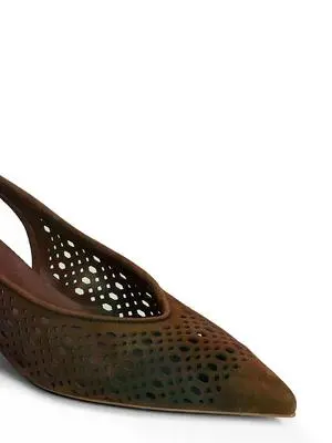 BIANCADI Perforated Slingback Pumps