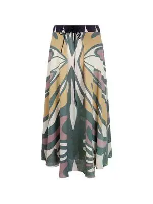 VOLANTIS Safi Abstract-print Silk Maxi Skirt