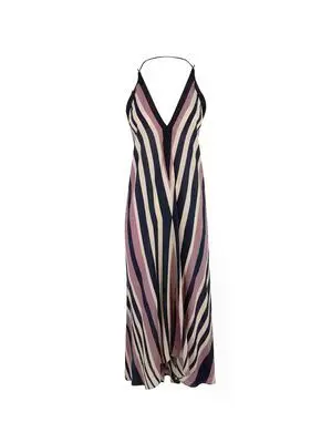 VOLANTIS Striped Silk Dress