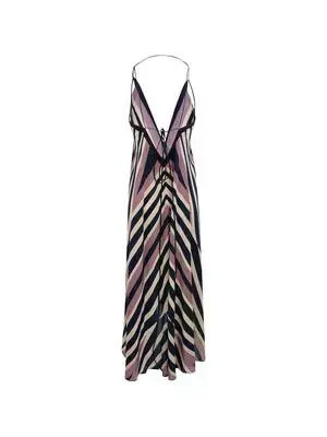VOLANTIS Striped Silk Dress