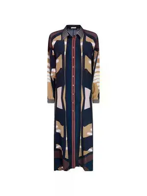 VOLANTIS Riad Abstract-print Silk Shirt Dress