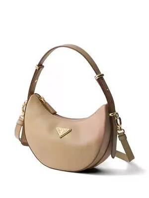 Prada Arqué Mini Leather Shoulder Bag - Neutrals