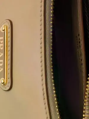 Prada Arqué Mini Leather Shoulder Bag - Neutrals